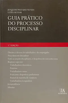 Guia Pratico Do Processo Disciplinar PDF Joaquim Pintado Nunes, Luisa ...